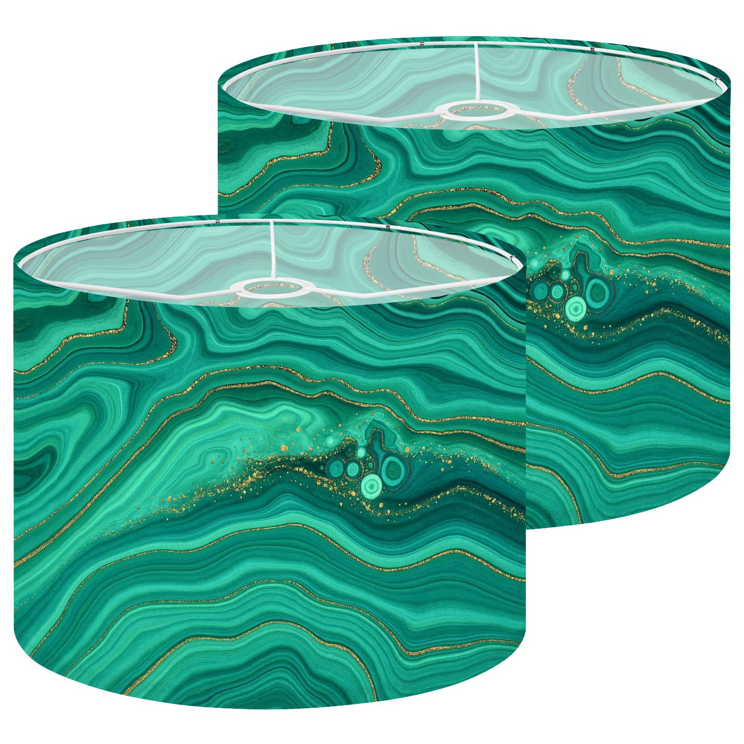 Lampshades 2 Pack abstract fake stone texture malachite green agate ...