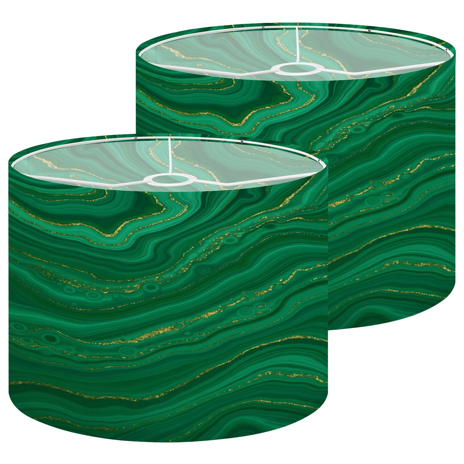 Lampshades 2 Pack abstract fake stone texture malachite green agate ...
