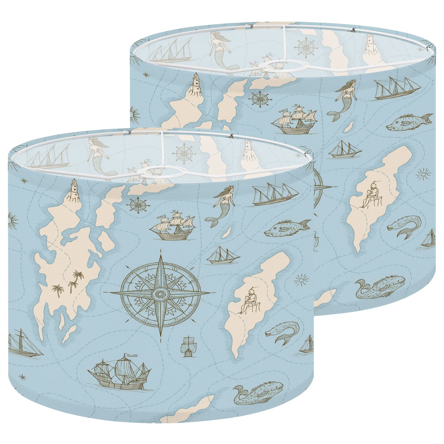 Lampshades 2 Pack abstract theme travel adventure discovery Old hand ...