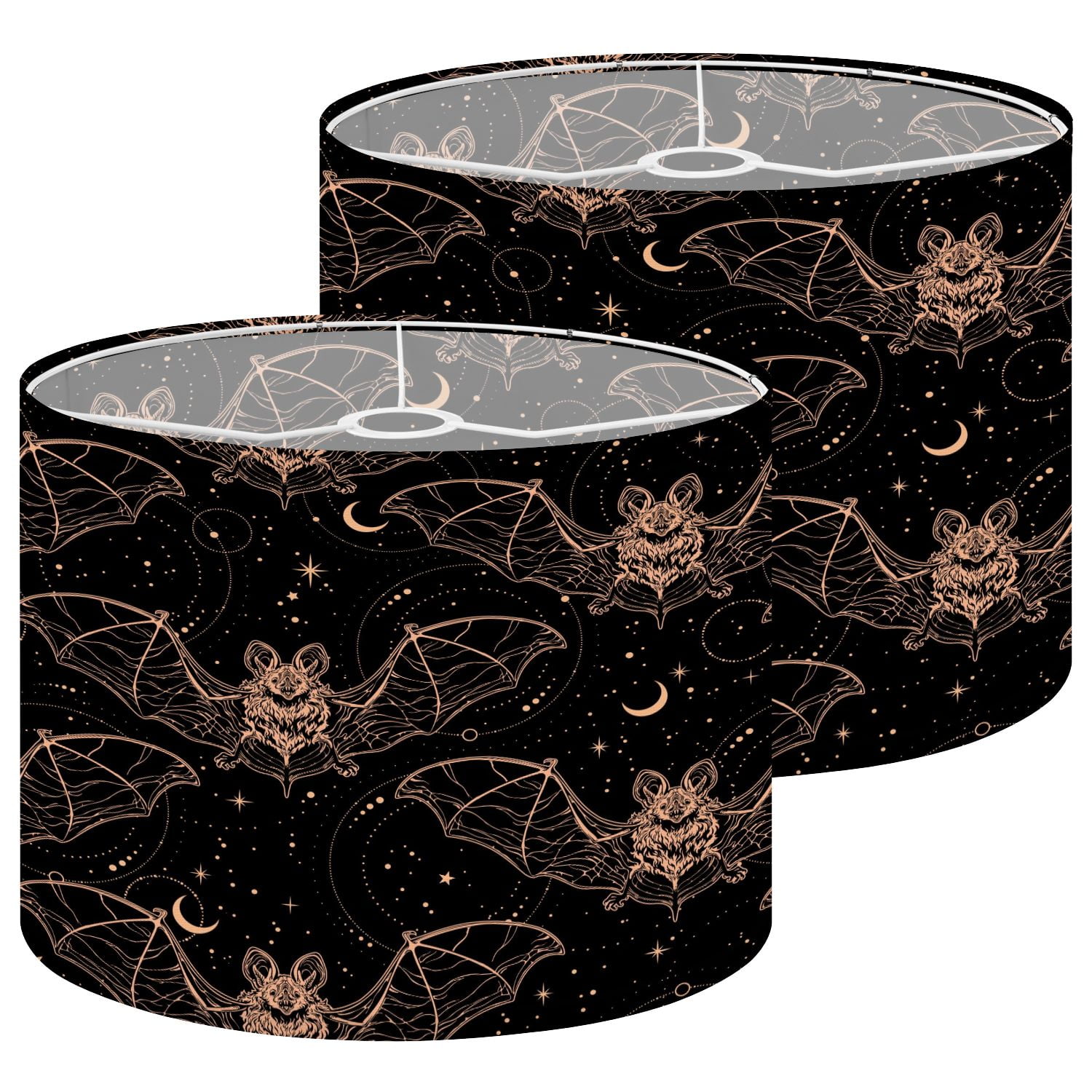 Lampshades 2 Pack esoteric shiny detailed bats 13"x13"x10" Light Shade ...