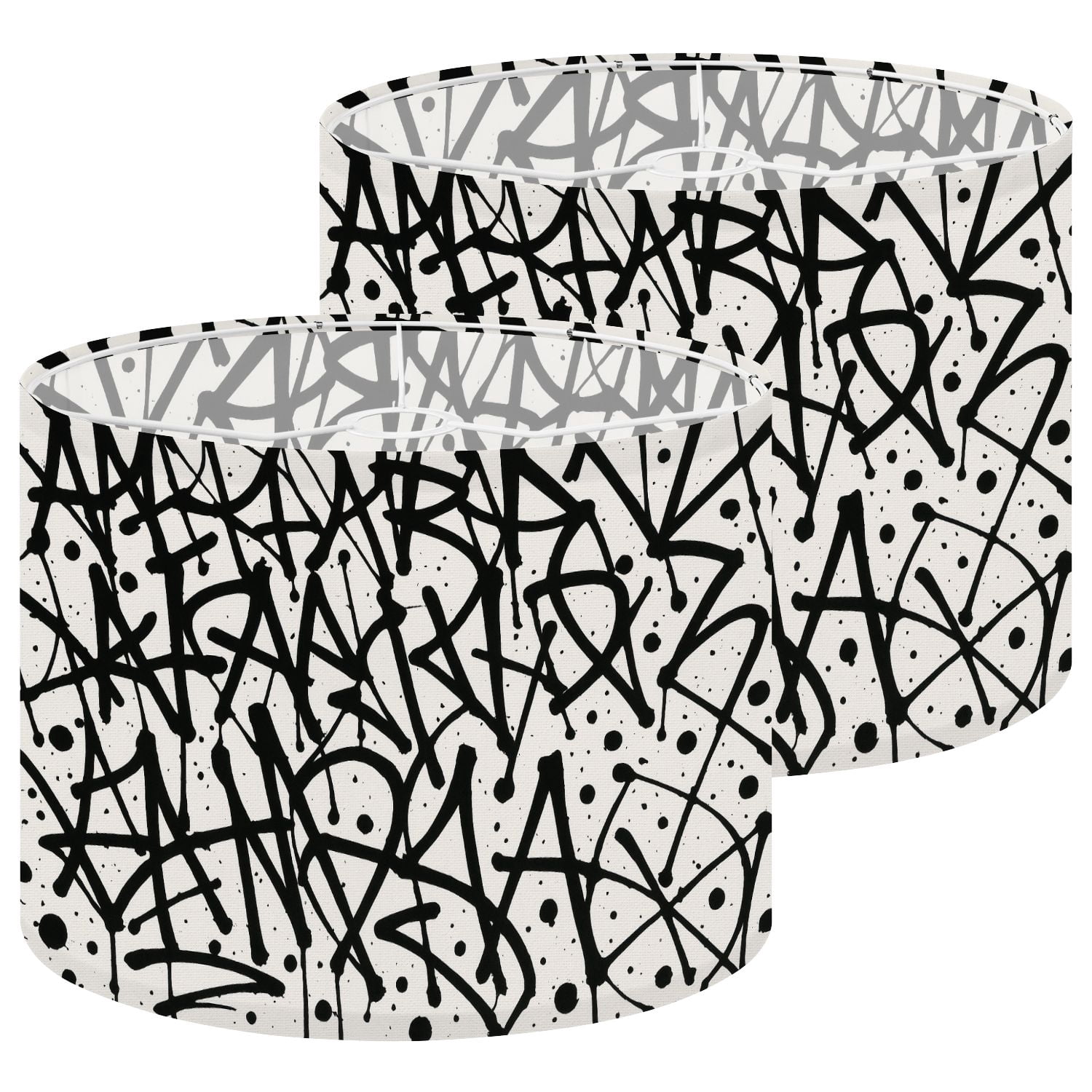 Lampshades 2 Pack graffiti seamless abstract letters without meaning ...