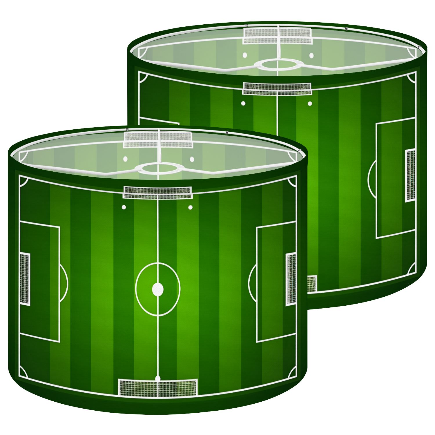 Lampshades 2 Pack green soccer field football field gridiron 13"x13"x10 ...