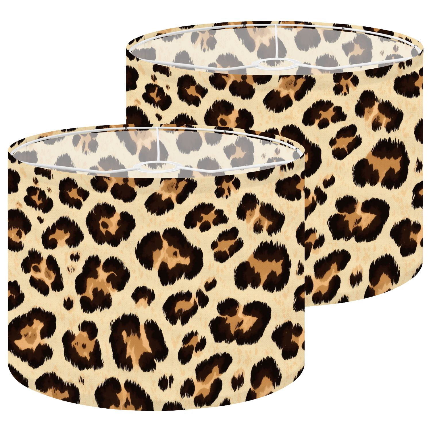 Lampshades 2 Pack leopard hand drawn design 13"x13"x10" Light Shade for ...