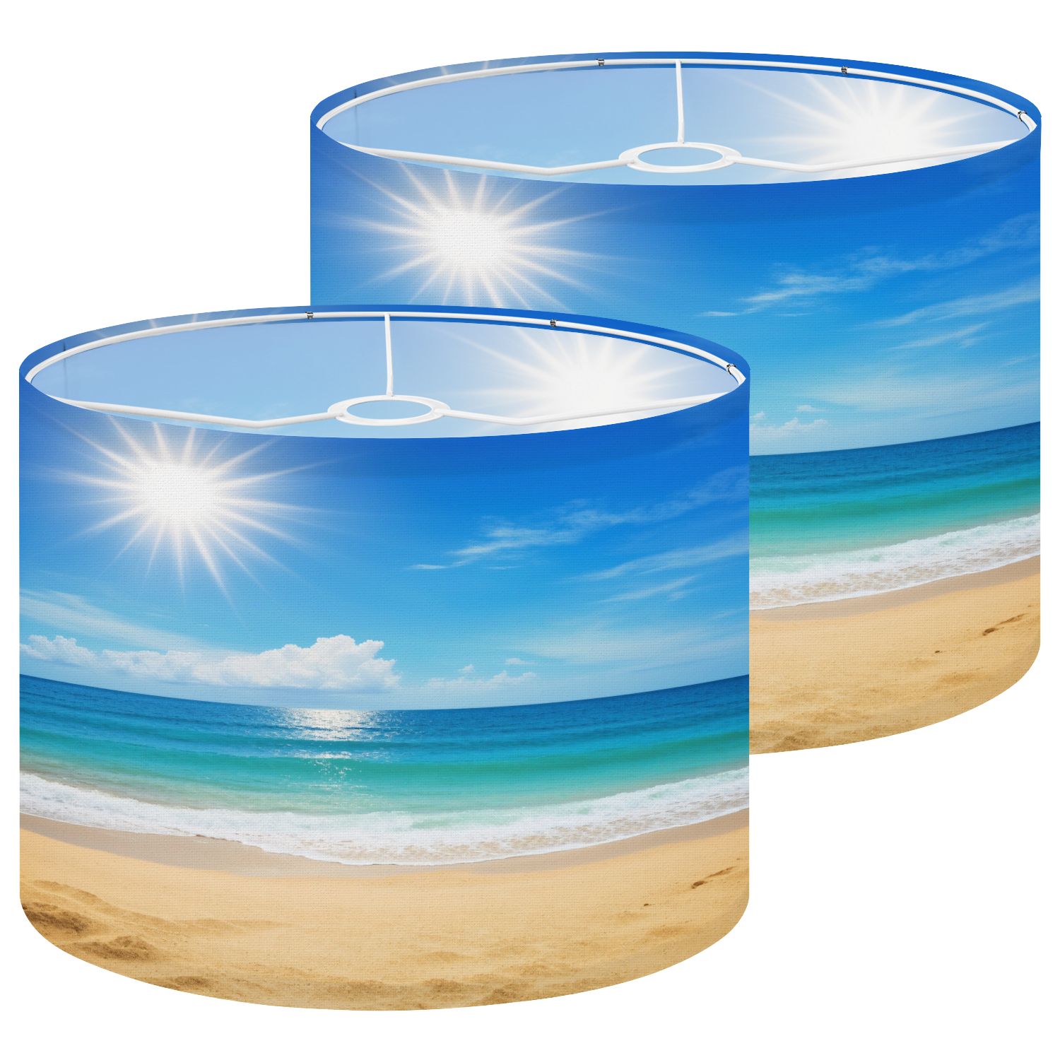 Lampshades 2 Pack seascape sun blue sky 13"x13"x10" Light Shade for ...
