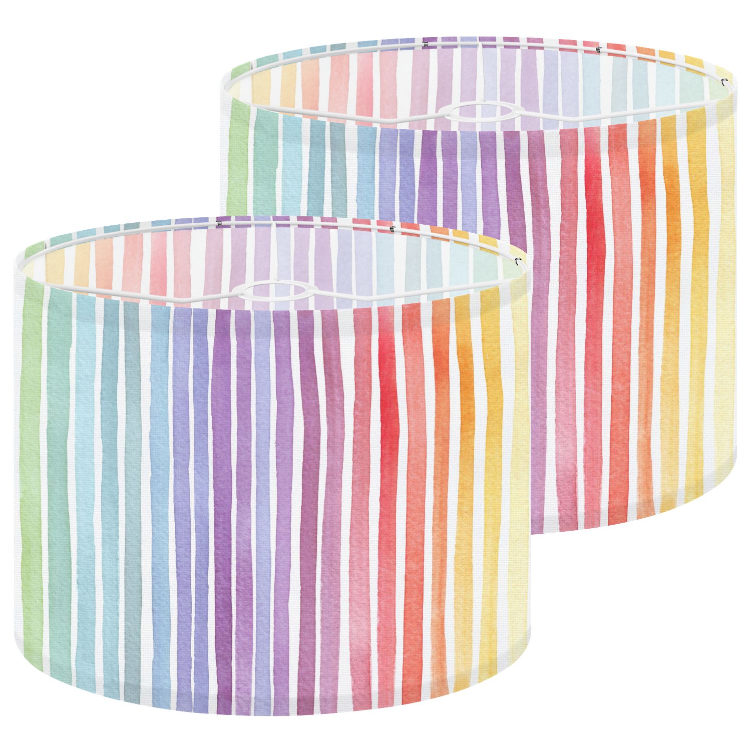 Lampshades 2 Pack splattered rainbow hand drawn watercolor ink painted ...