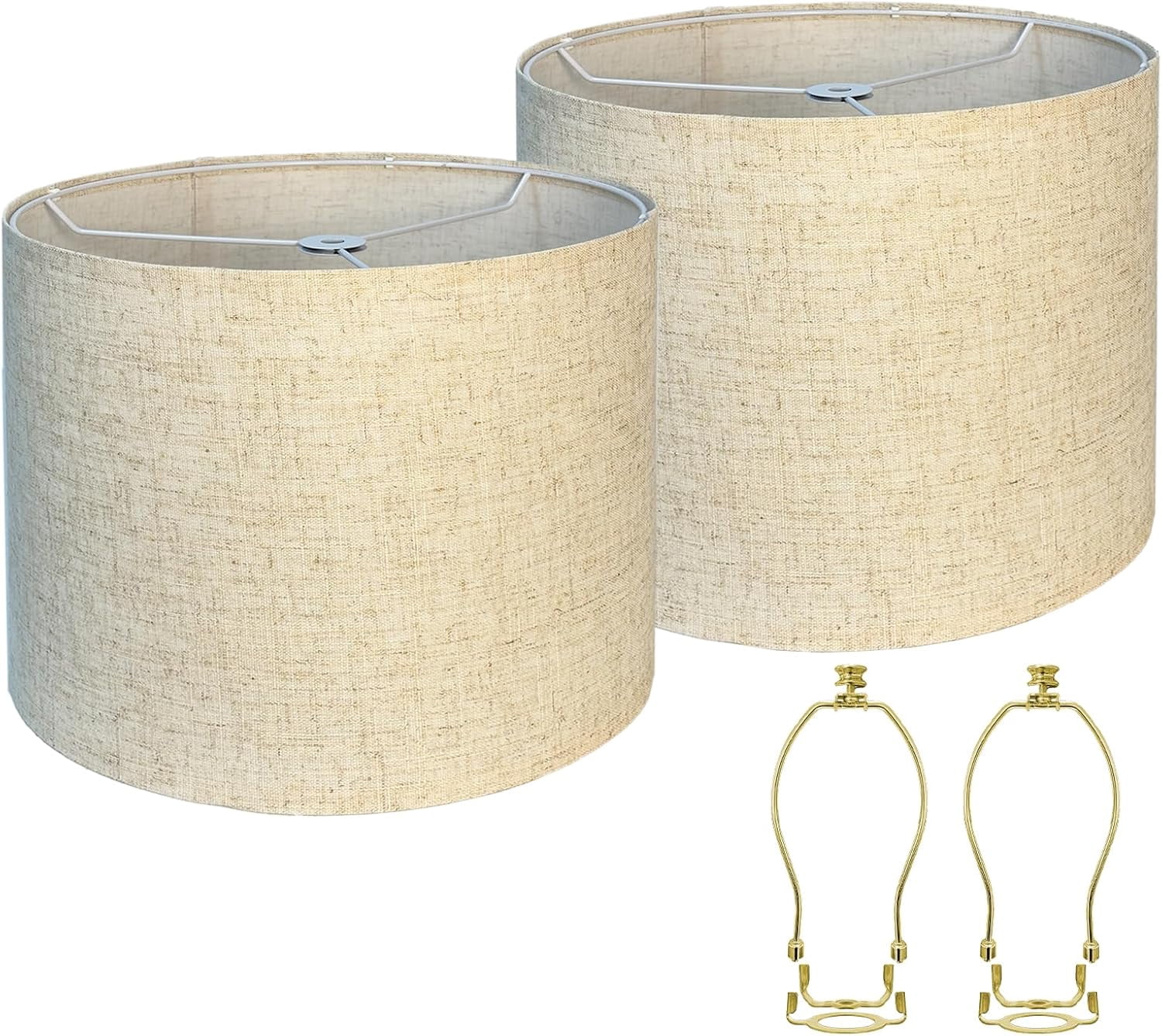 Lampshades Set of 2, 11.02" Top x 11.02" Bottom x 9.3" High, Drum Lamp ...
