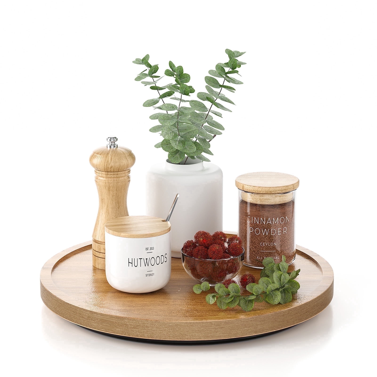 LAMU Lazy Susan Turntable Organizer, 10-inch Wooden Lazy Susan for ...