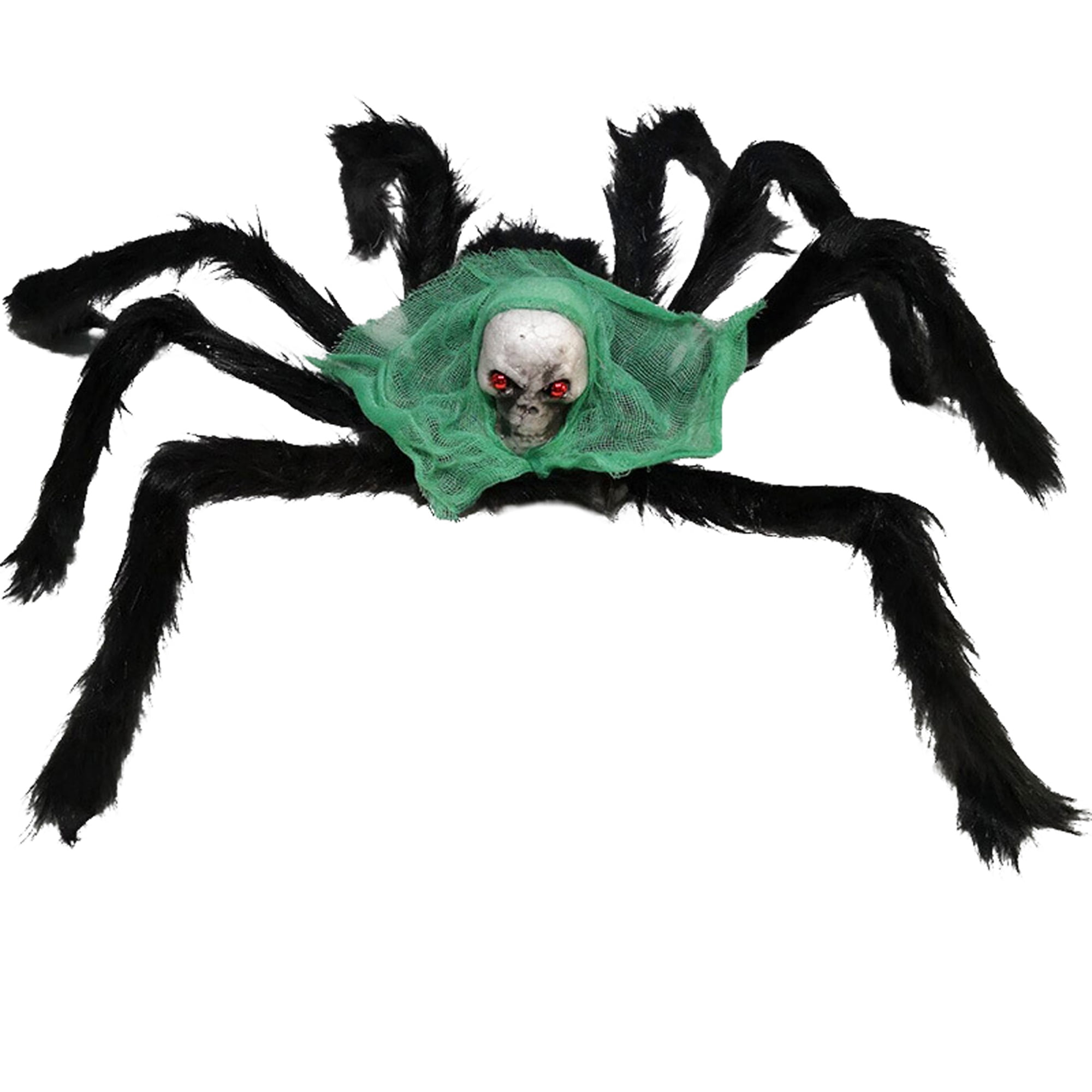 Lamuusaa Halloween Decorations Giant Spider, Hairy Scary Fake Skull ...