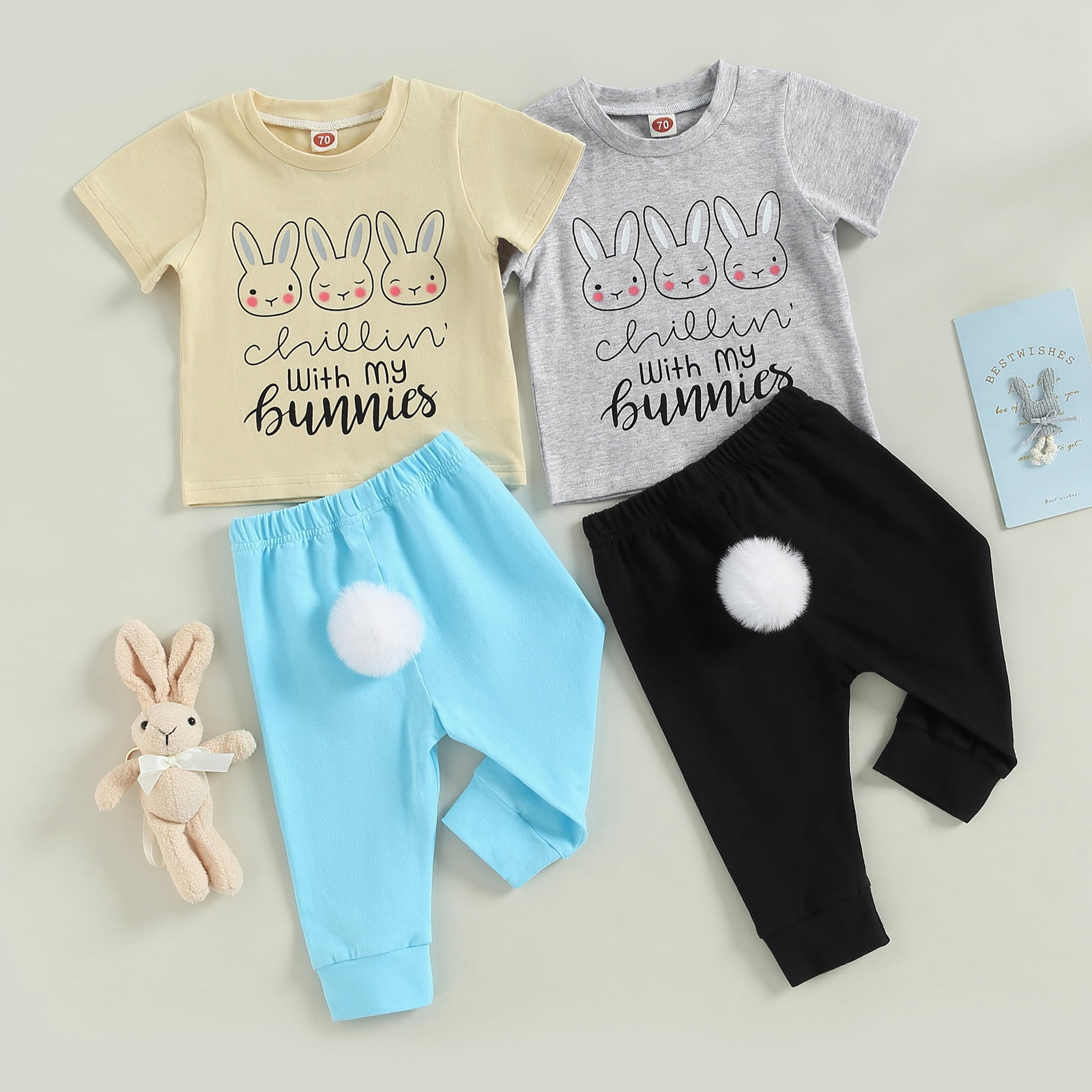 Lamuusaa Kid Girl Boy Clothes, Short Sleeve Round Neck Letters Print ...