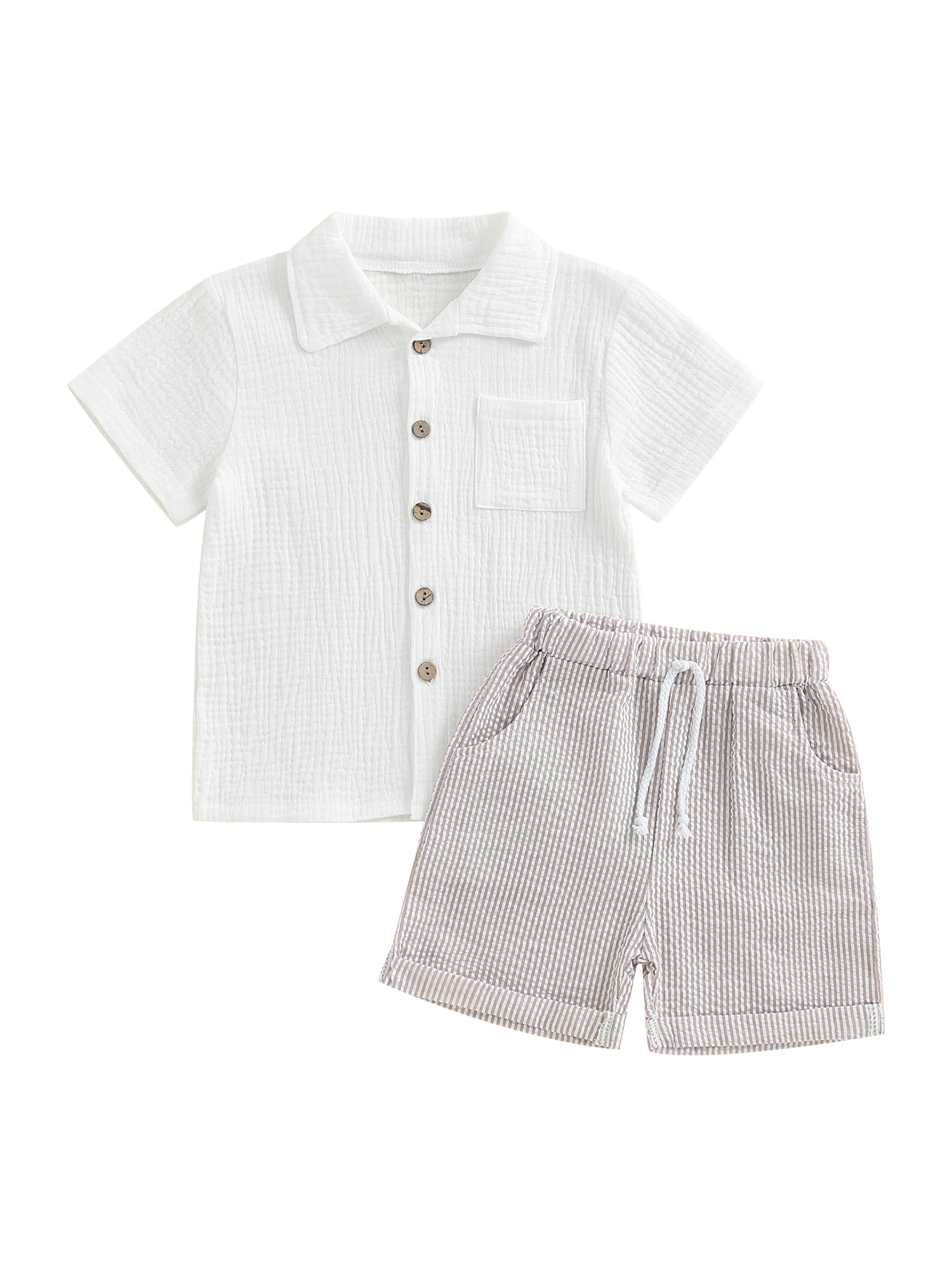 Lamuusaa Kids Boys Summer 2-Piece Outfits Short Sleeve T-Shirt and ...