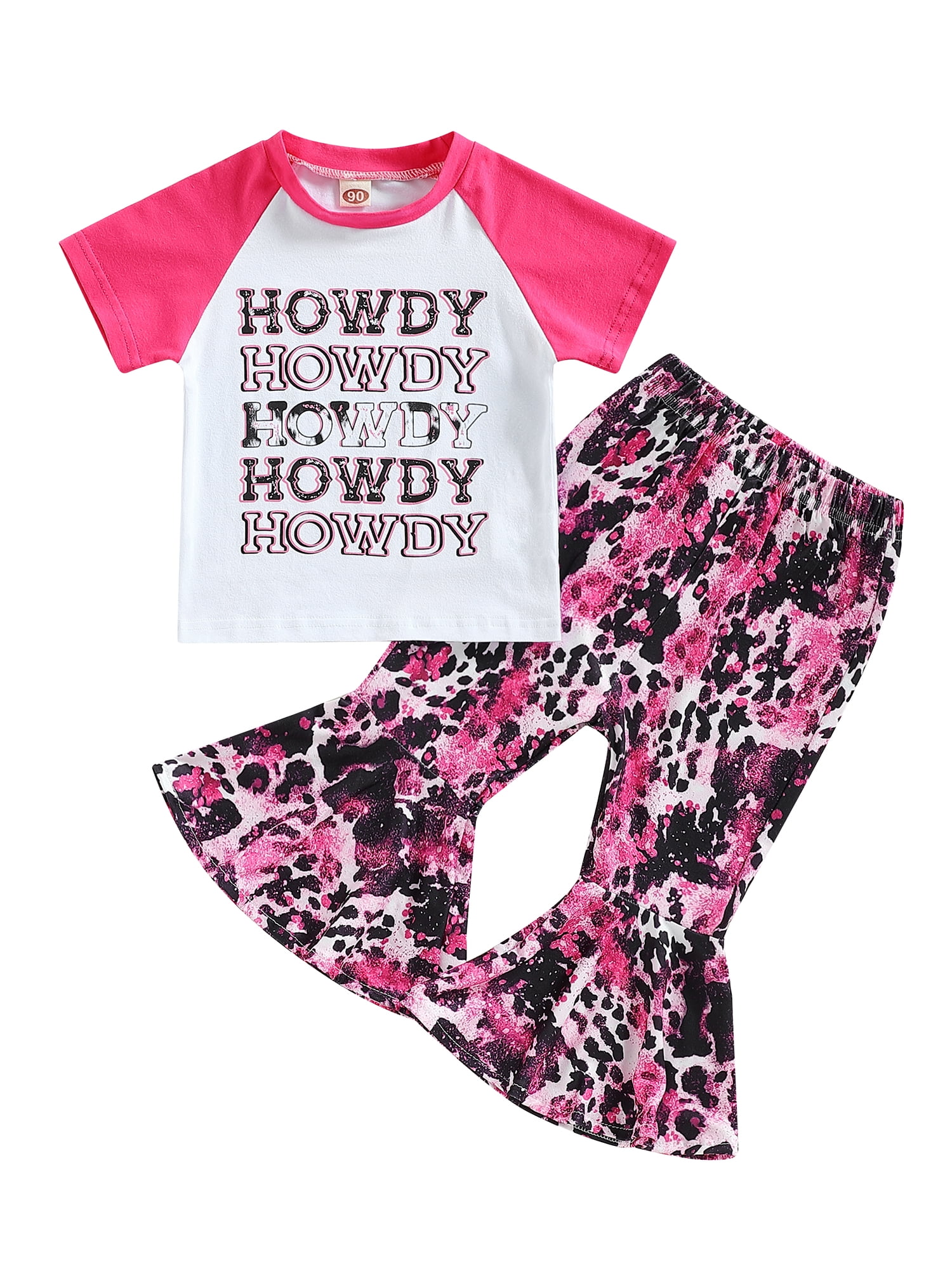 Lamuusaa Kids Girls Clothes Suits Letter Print Contrast Color Short ...