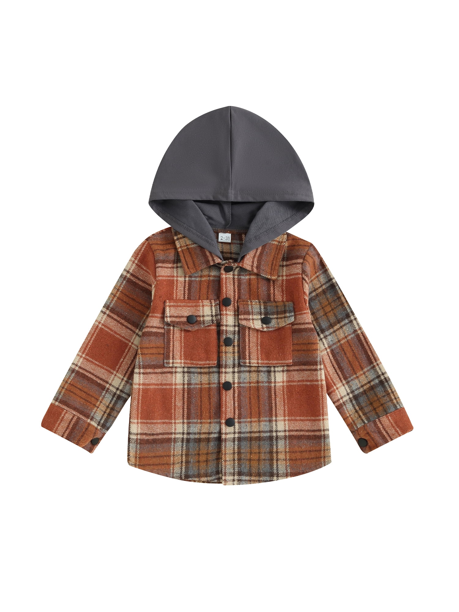 Lamuusaa Toddler Boys Girls Jackets Long Sleeve Plaid Print Flannel ...