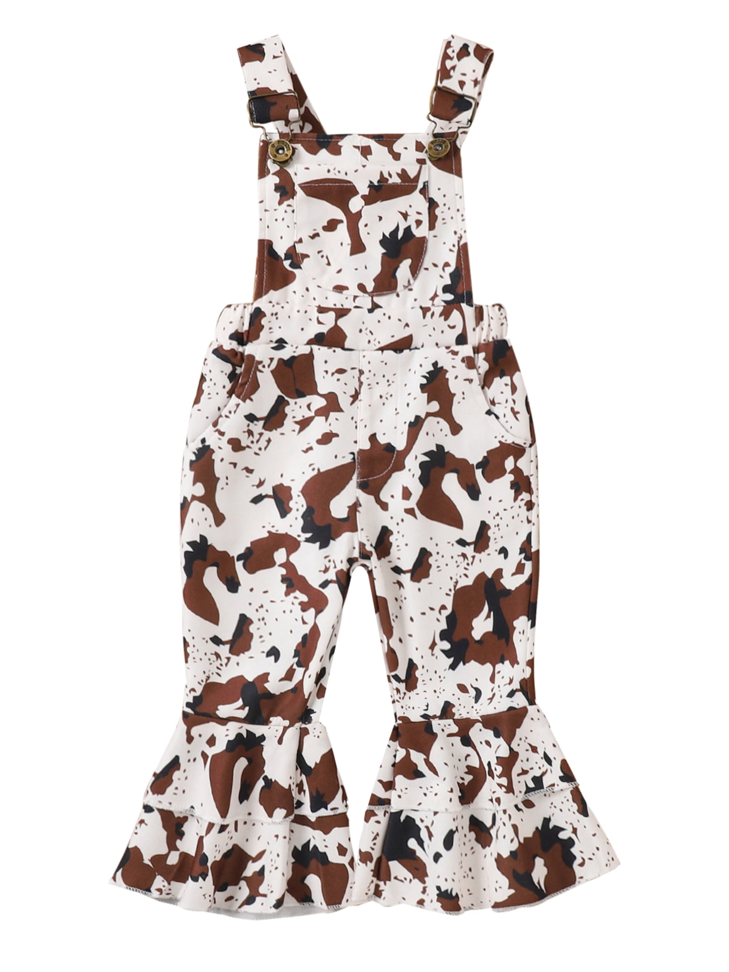 Lamuusaa Toddler Girls Summer Sling Jumpsuit Sleeveless Backless Cow ...