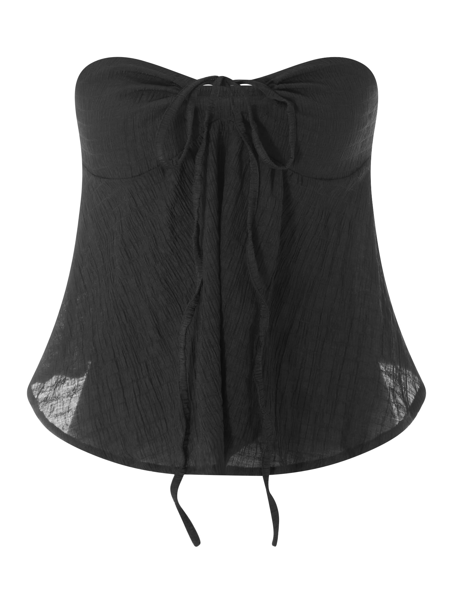 Lamuusaa Women Wrap Ches Solid Color Boat Neck Tie-Up Tank Tops Summer ...