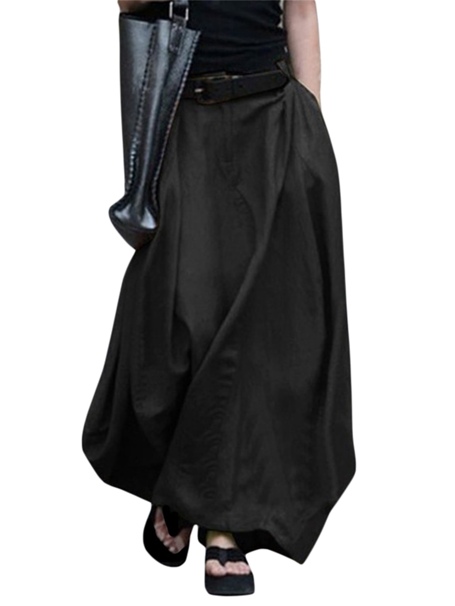 Lamuusaa Womenacute;s Spring Summer Long A-line Skirt High Waist ...