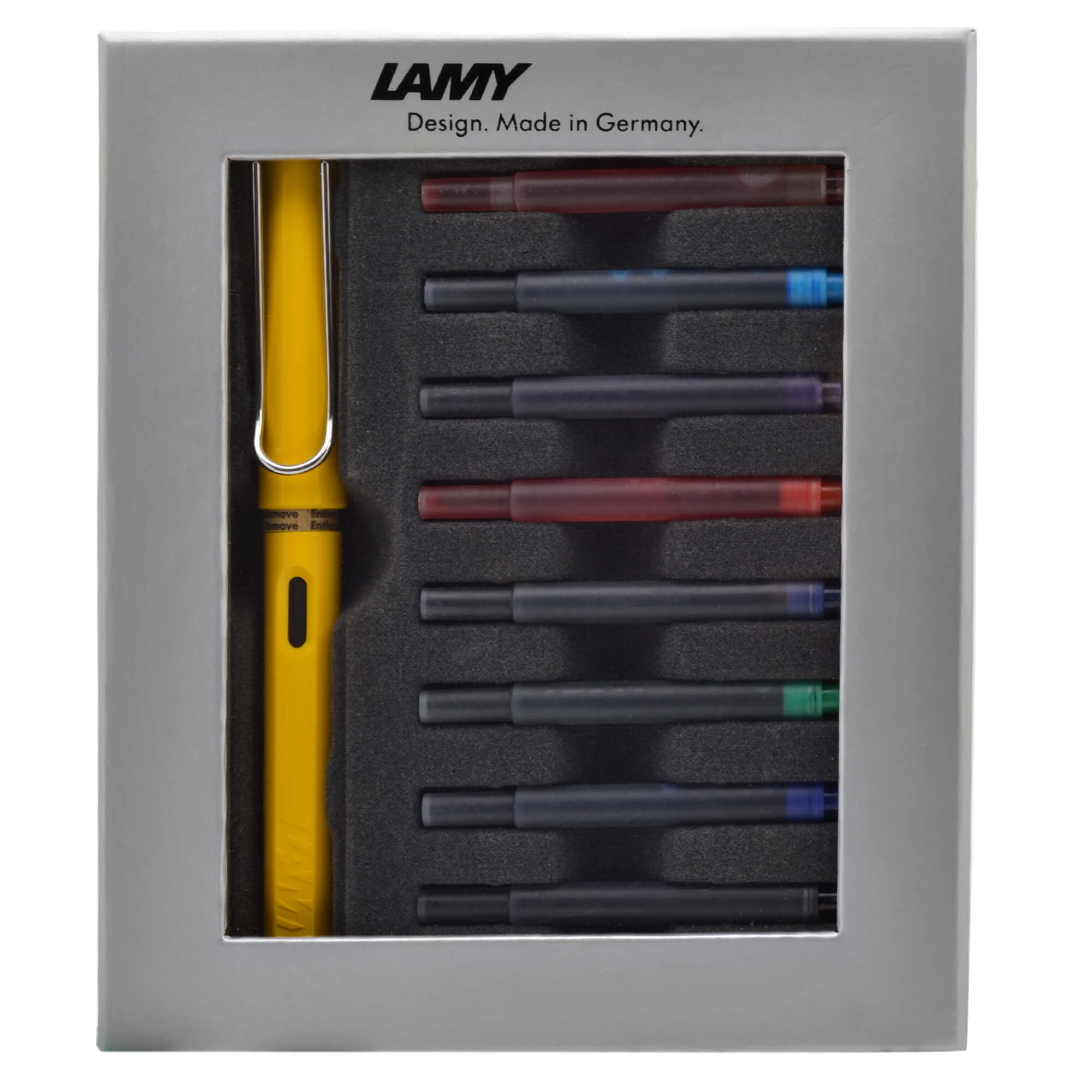 Lamy LGSCSYEF Safari Fountain Pen Gift Set, Yellow, Extra Fine ...