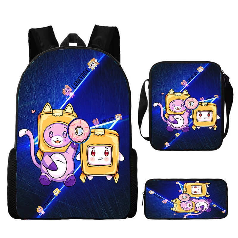 Lan-kybox Character Collage 3-Piece 16” Backpack & Lunch Box and Pencil ...