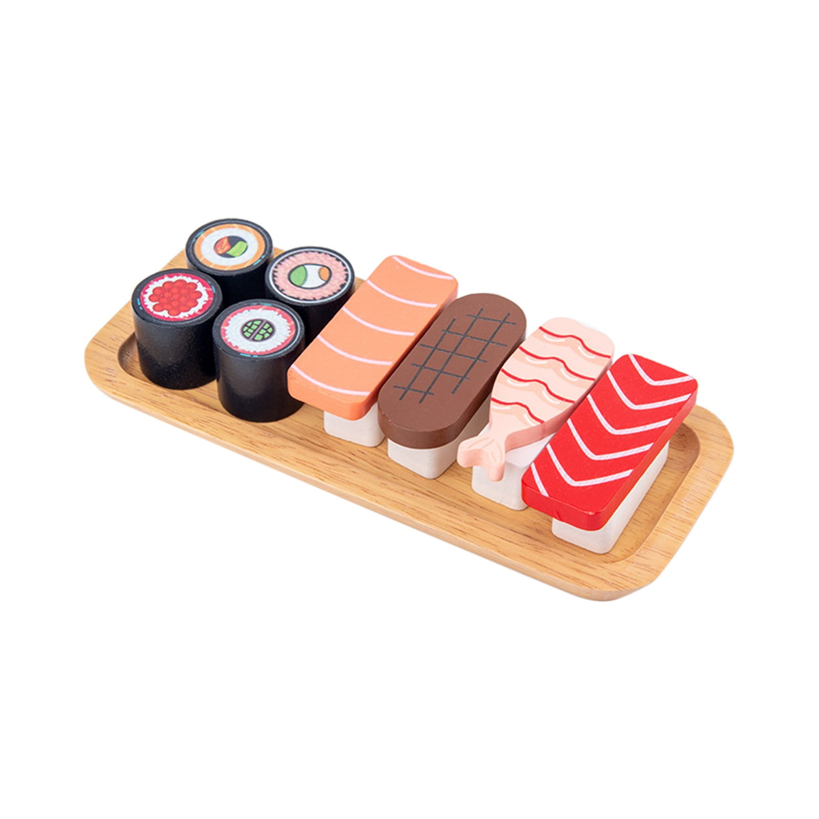 LanChuBo Wooden Sushi Toy Set for Kids, Pretend Kitchen Toys for Kids ...