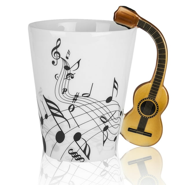 LanHong 13.5 Ounce Guitar Mug Music Note Coffee Mug Ceramic Guitar ...