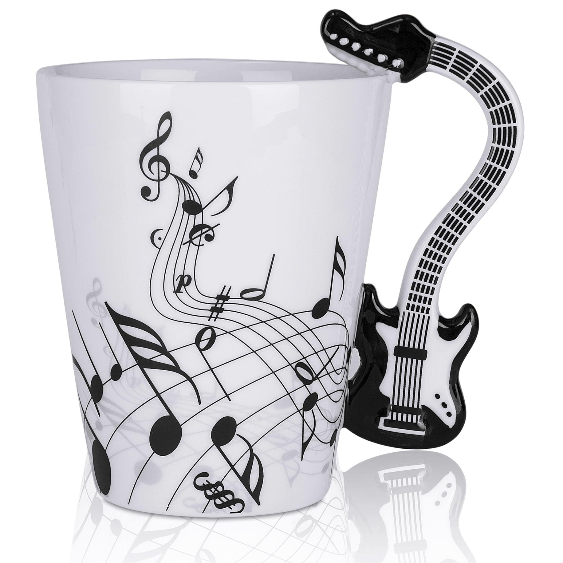 LanHong 13.5 Ounce Guitar Mug Music Note Coffee Mug Ceramic Guitar ...