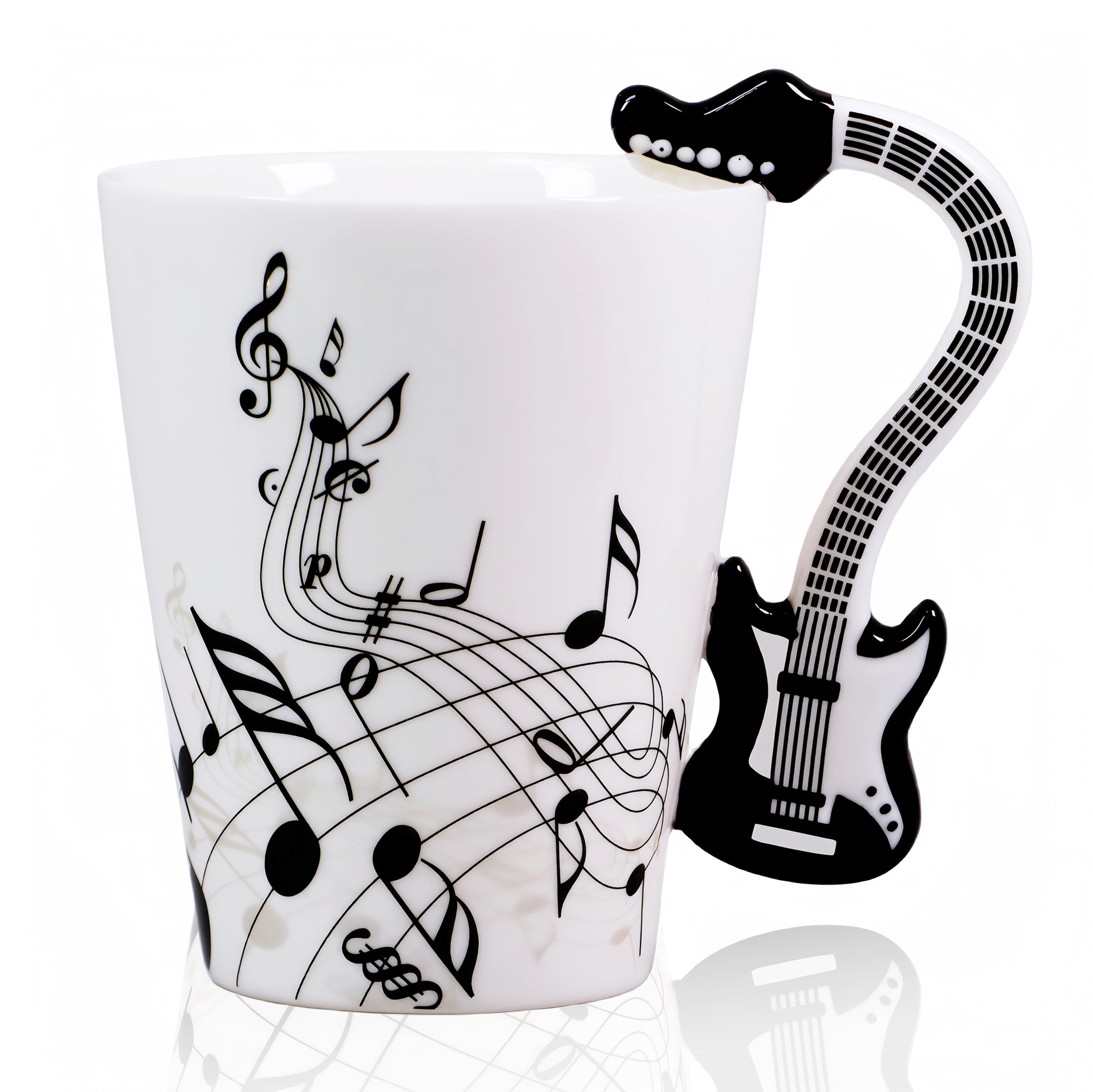 LanHong 13.5 Ounce Guitar Mug Music Note Coffee Mug Ceramic Guitar ...