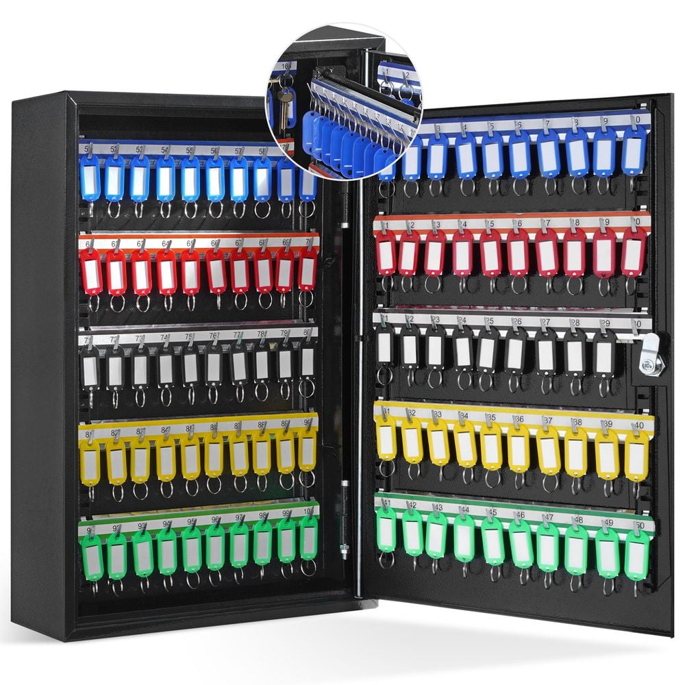 LanL 200-Key Cabinet, Key Lock Box with Adjustable Racks, Security Key ...