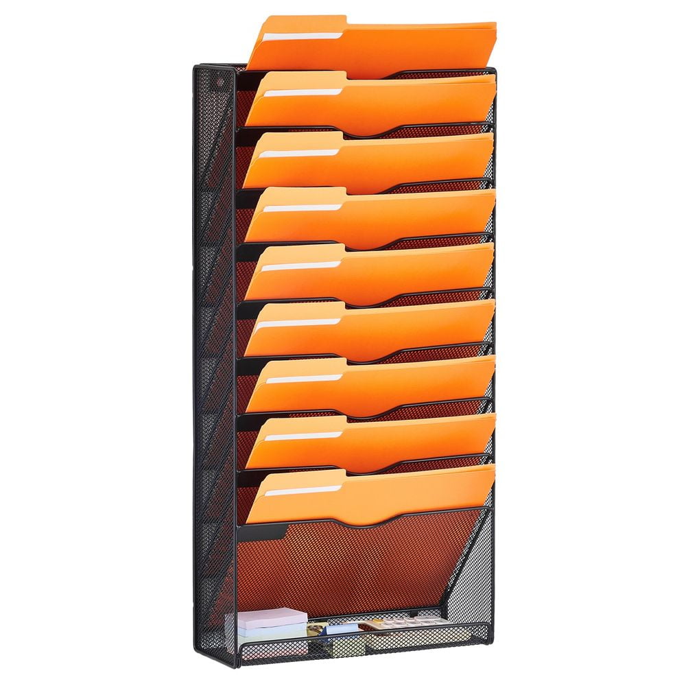 LanL Hanging Wall Files Organizer, 10-Tier Vertical Wall File Holder ...