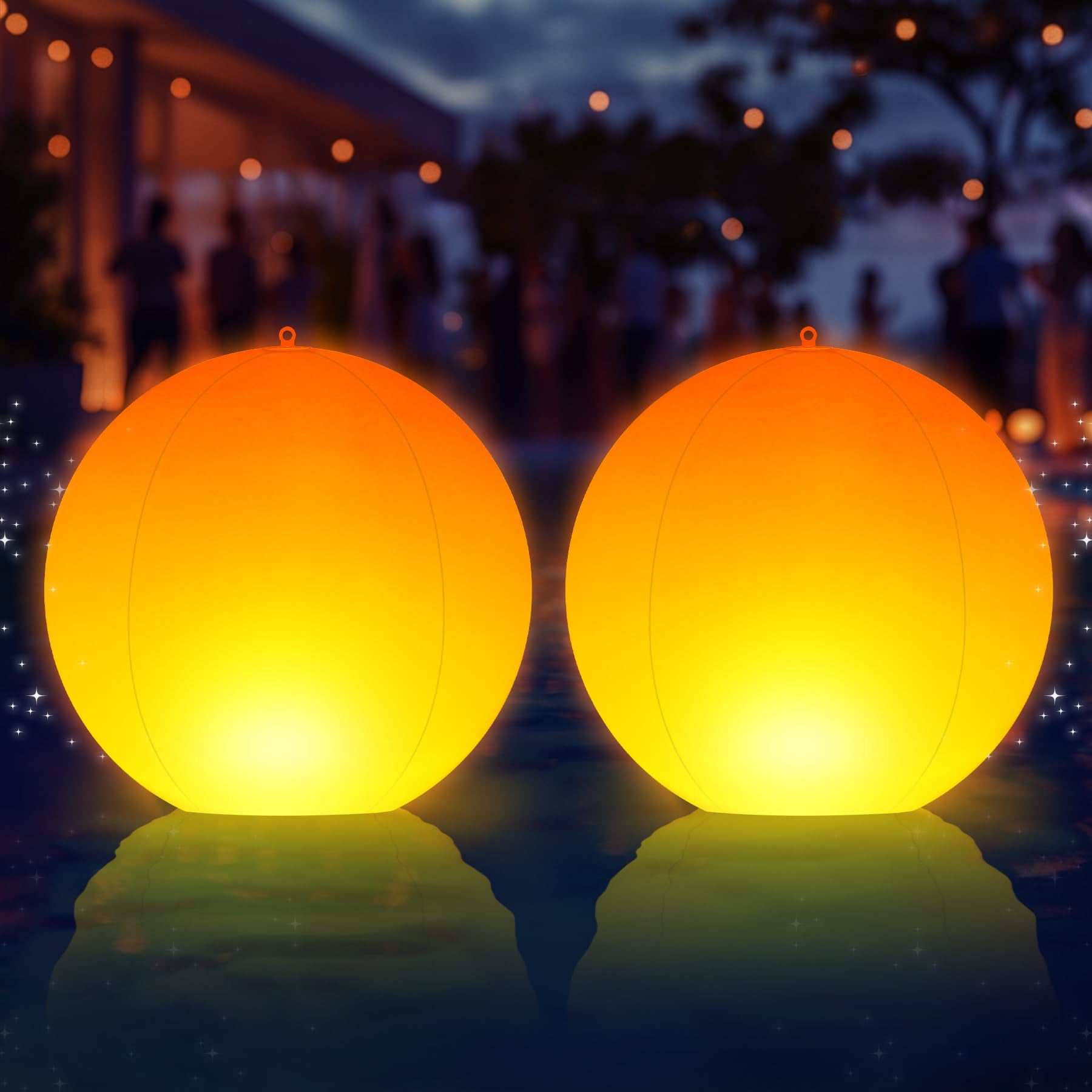 LanPool Floating Pool Lights,14" Flame Solar Pool Lights,Floating Globe ...