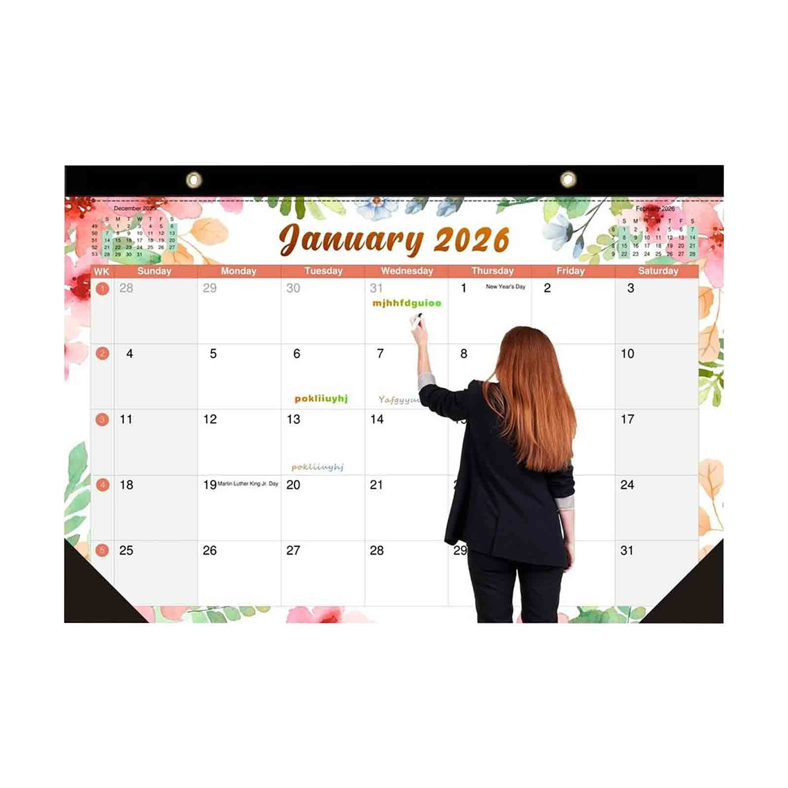 LanSuare 2026 Wall Calendar, 18 Months Calendar 2026, 15" x 12" Jan ...