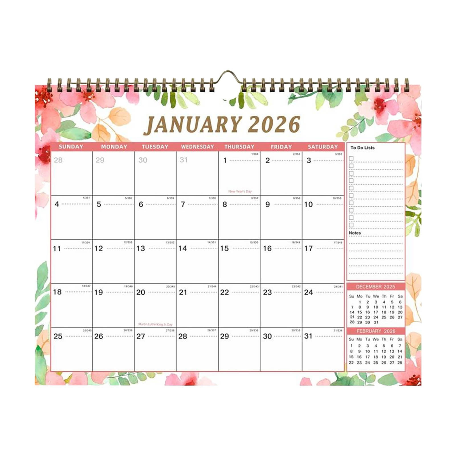 LanSuare 2026 Wall Calendar, 18 Months Calendar 2026, 15" x 12" Jan ...