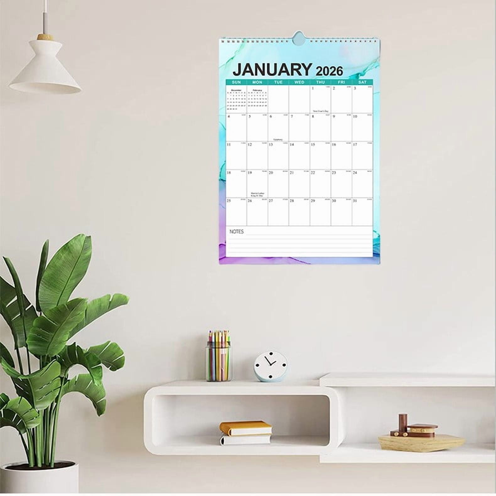 LanSuare 2026 Wall Calendar, 18 Months Calendar 2026, 17" x 12" Jan ...