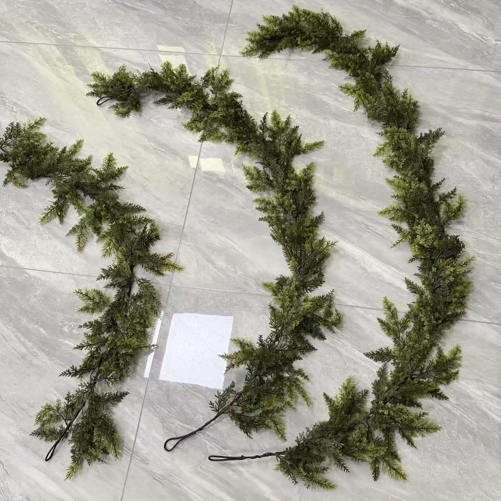 LanSuare 4.9FT Christmas Cedar Garland, Realistic Greenery Cypress ...