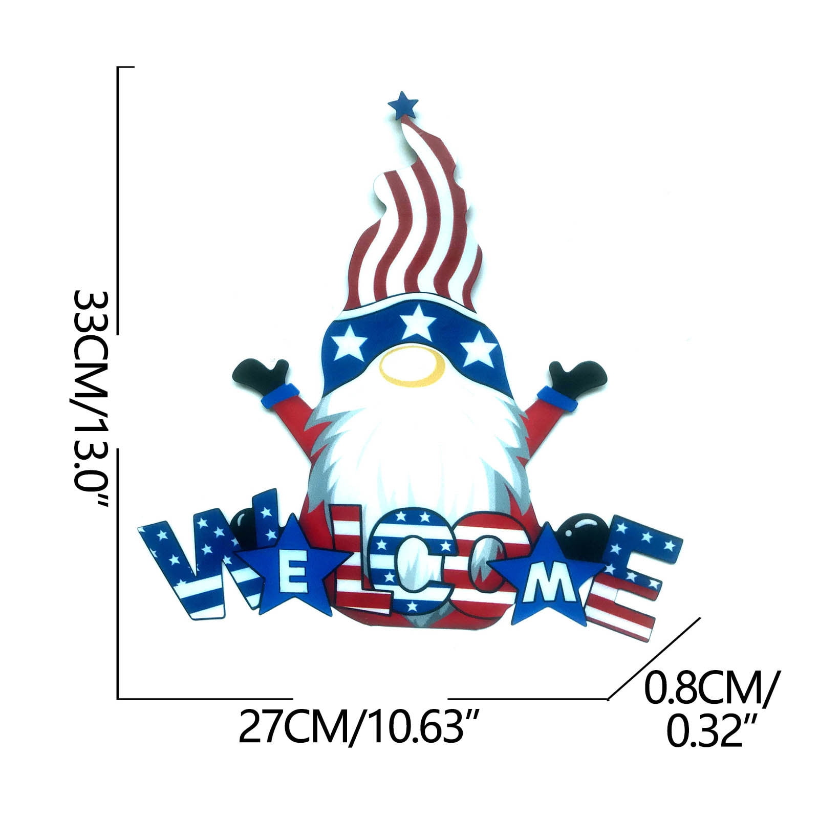 LanSuare 4th of July Ground Insert Gnome Pattern Ground Insert for ...