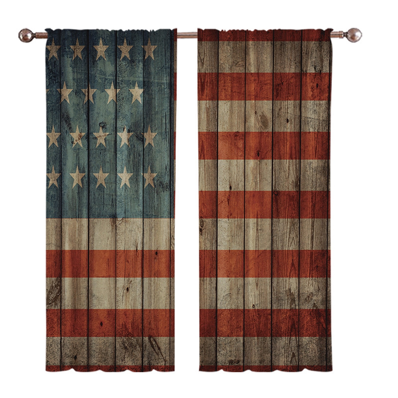 LanSuare 4th of July Patriotic Curtain Valance - American Flag Star ...