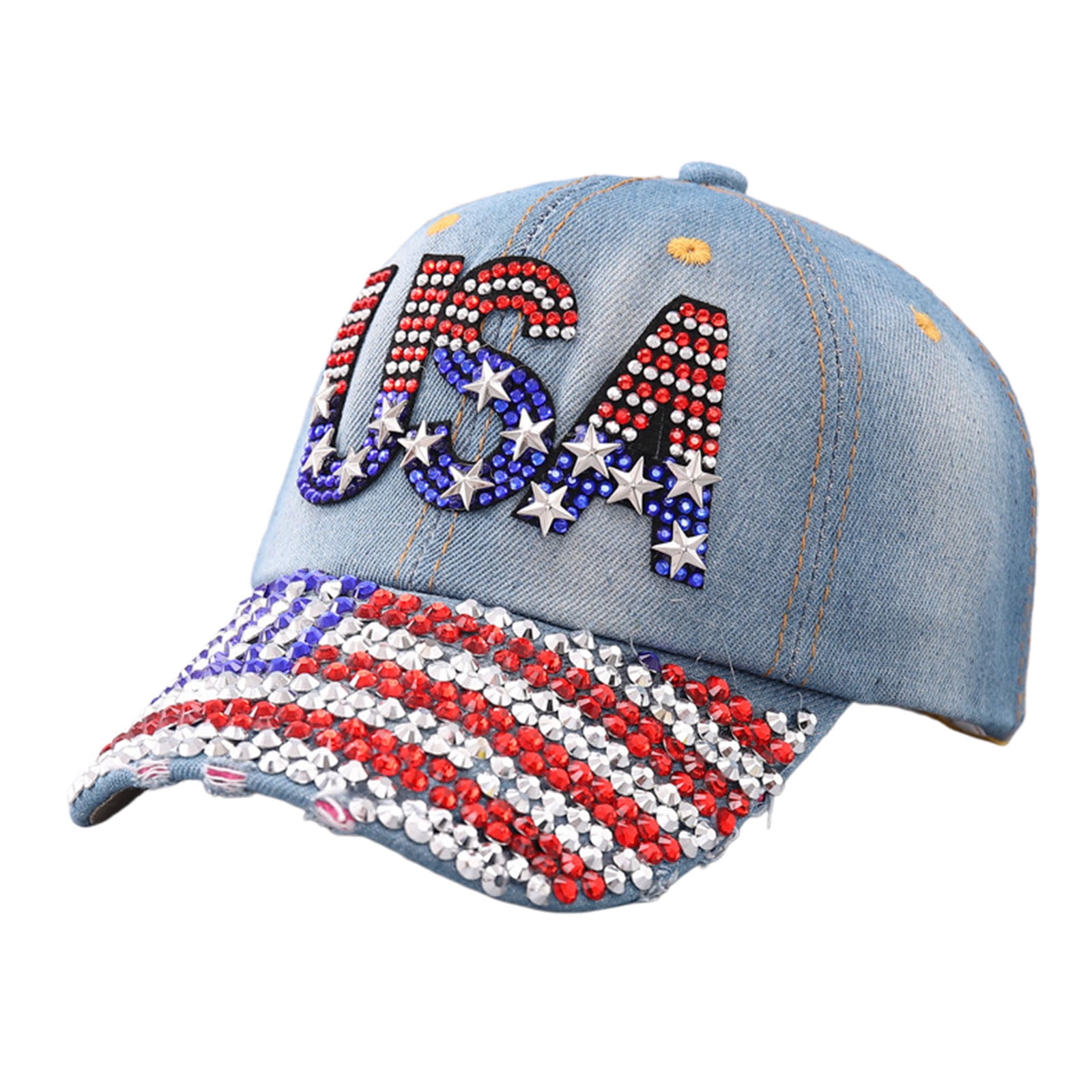 LanSuare 4th of July Peaked Cap, Adjustable Patriotic Peaked Cap, Red ...