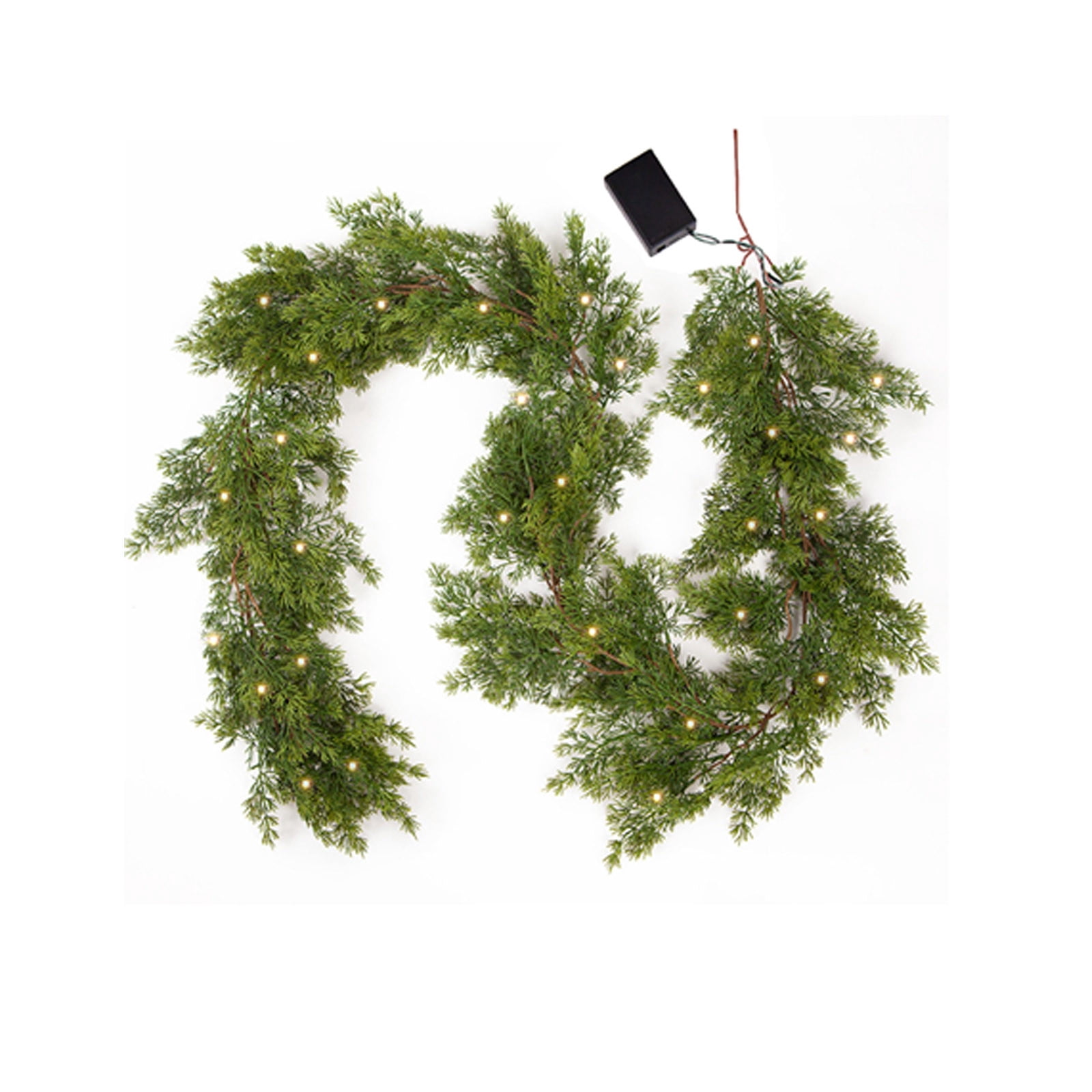 LanSuare 6.2FT Christmas Garland with Lights, Artificial Pre-lit Pine ...