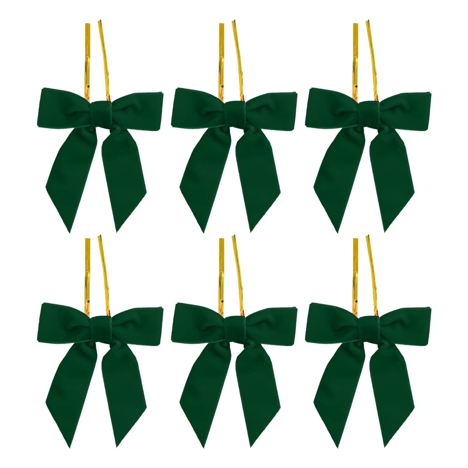 LanSuare 6Pcs Velvet Small Bows for Christmas Tree Ornaments, Twist Tie ...