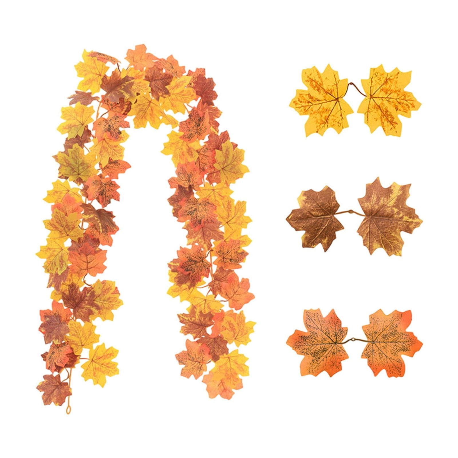 LanSuare Artificial Maple Leaf Vines, Fake Autumn Thanksgiving Hanging ...