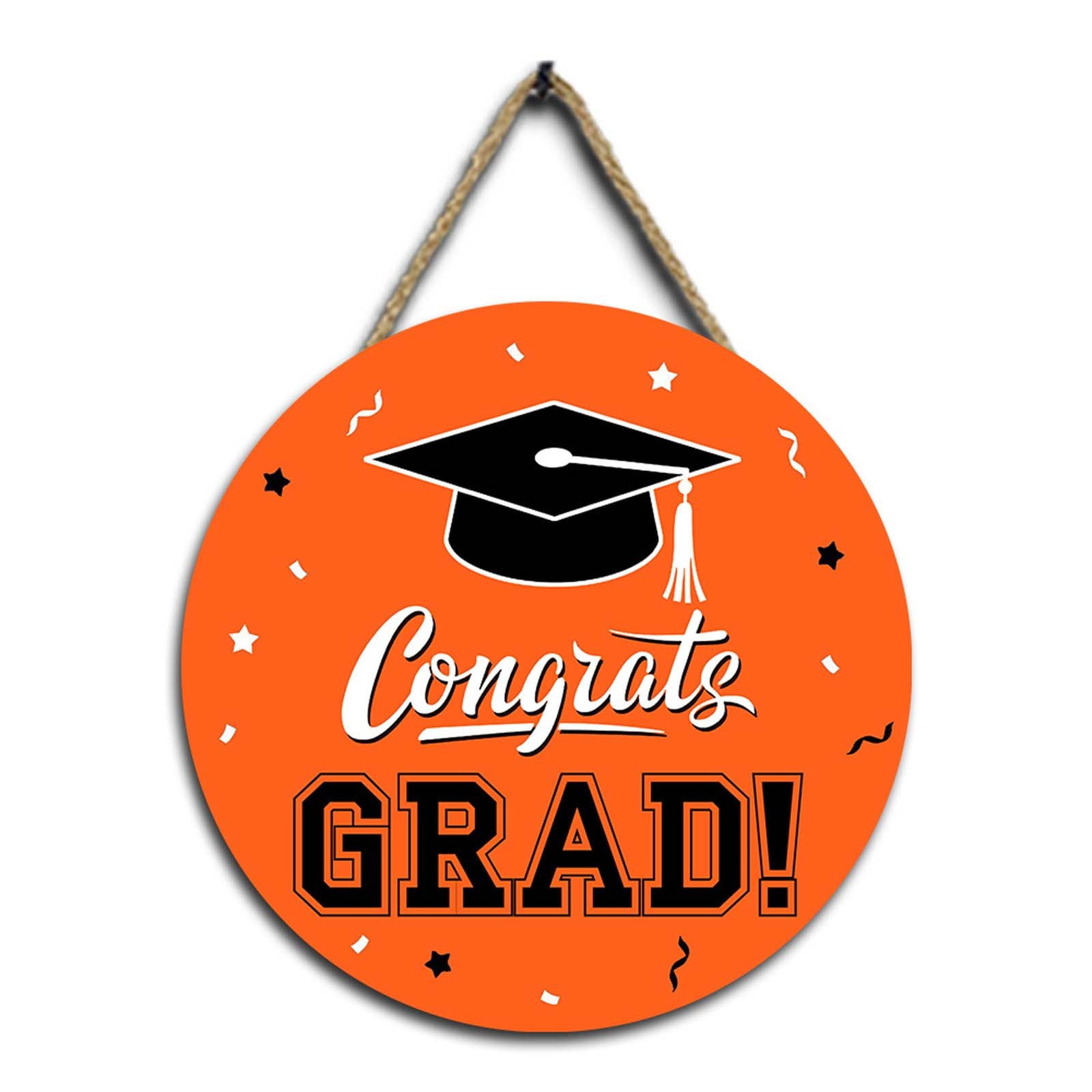 LanSuare Clearance 2025 Graduation Wooden Circular Wall Hanging ...