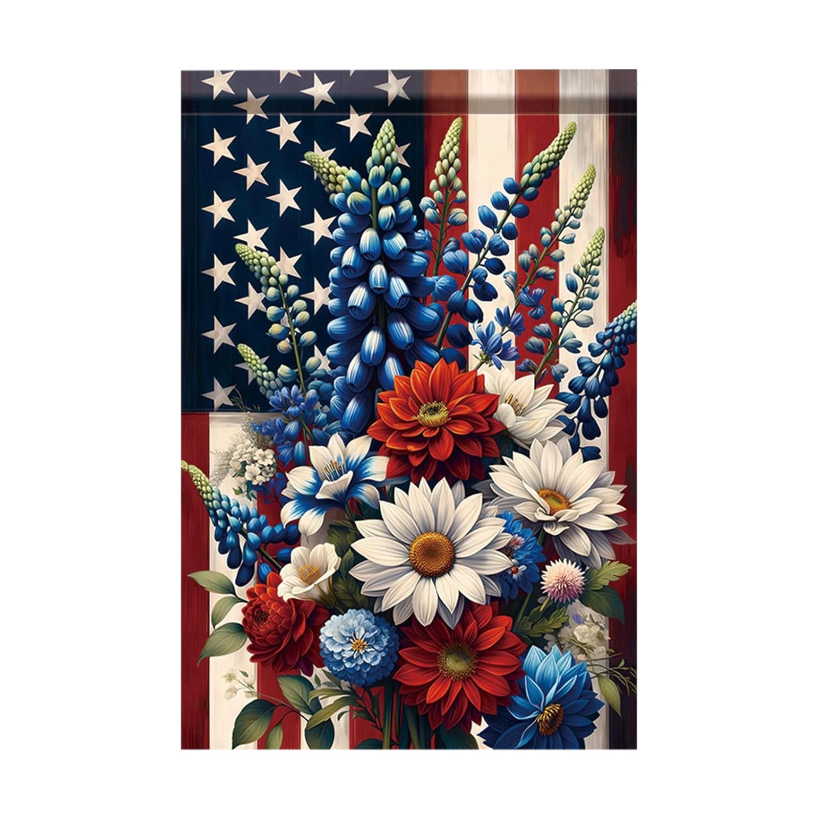LanSuare 4th of July Floral Garden Flag Vertical Double Sided Patriotic ...
