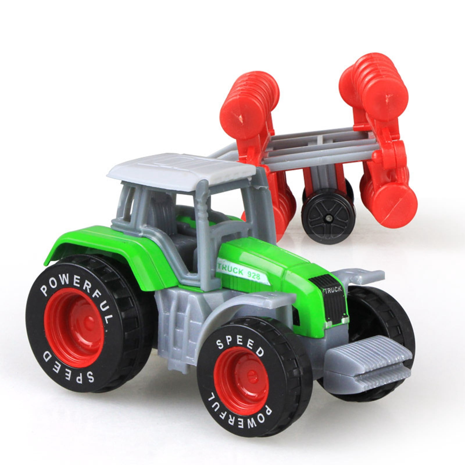 LanSuare Farm Tractors Toys, Friction Powered Trucks, Plastic Body ...