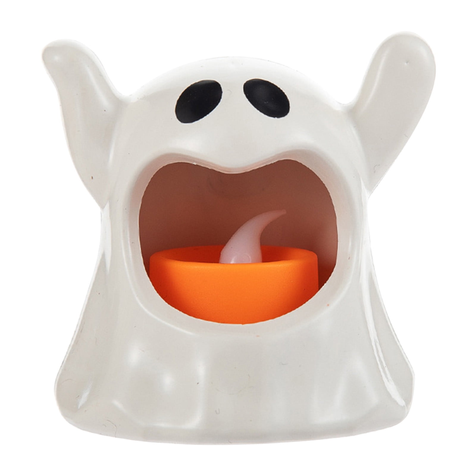 LanSuare Halloween Ghost Flameless Candles, Wax Battery Operated, White ...