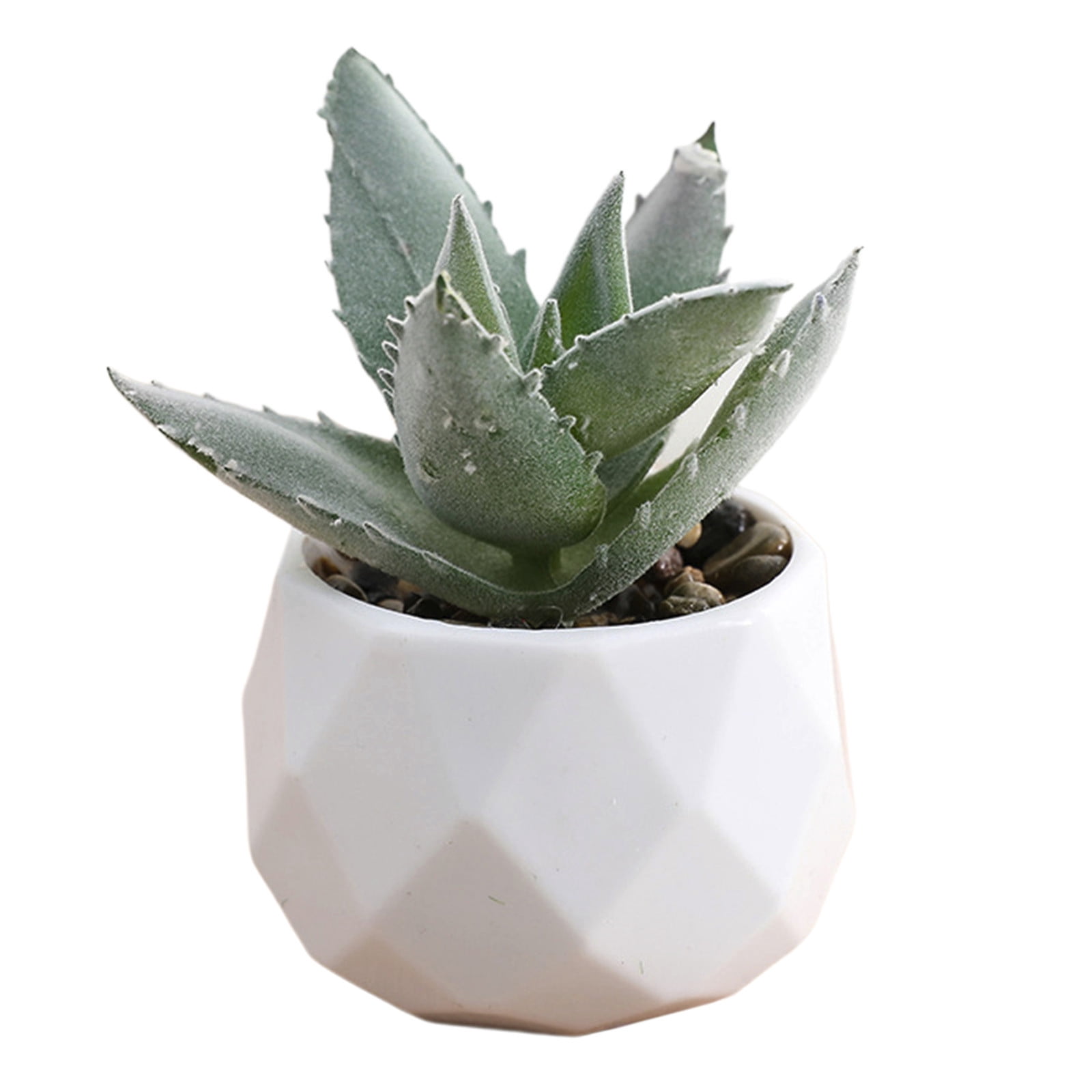 LanSuare Mini Artificial Succulent, Plastic Pot Fake Plant, Office Home ...