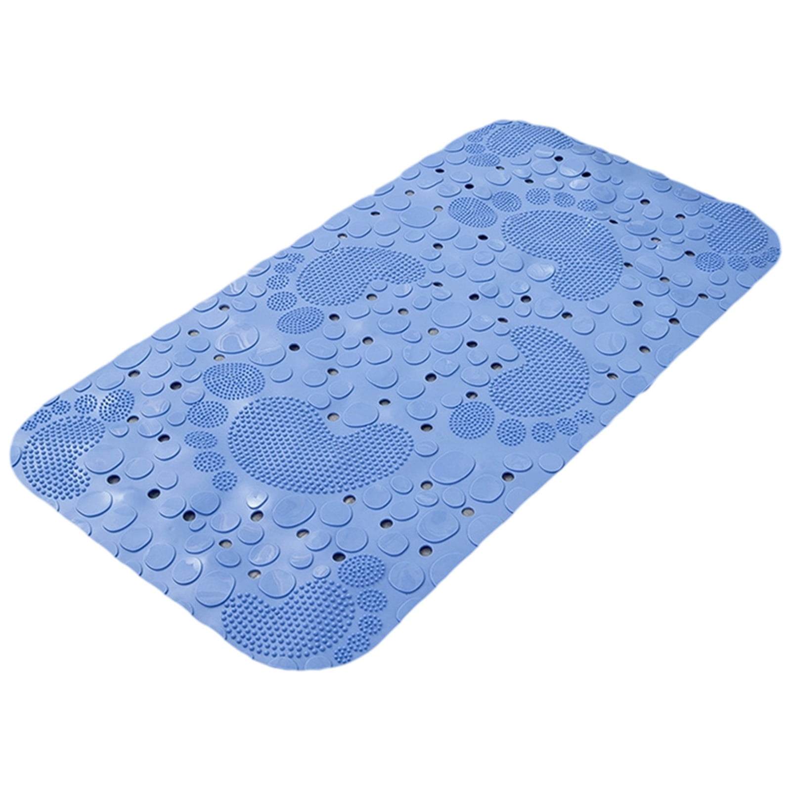 LanSuare Non-Slip Bath Mat Set, Cute Footprint Suction Cups, PVC Pebble ...