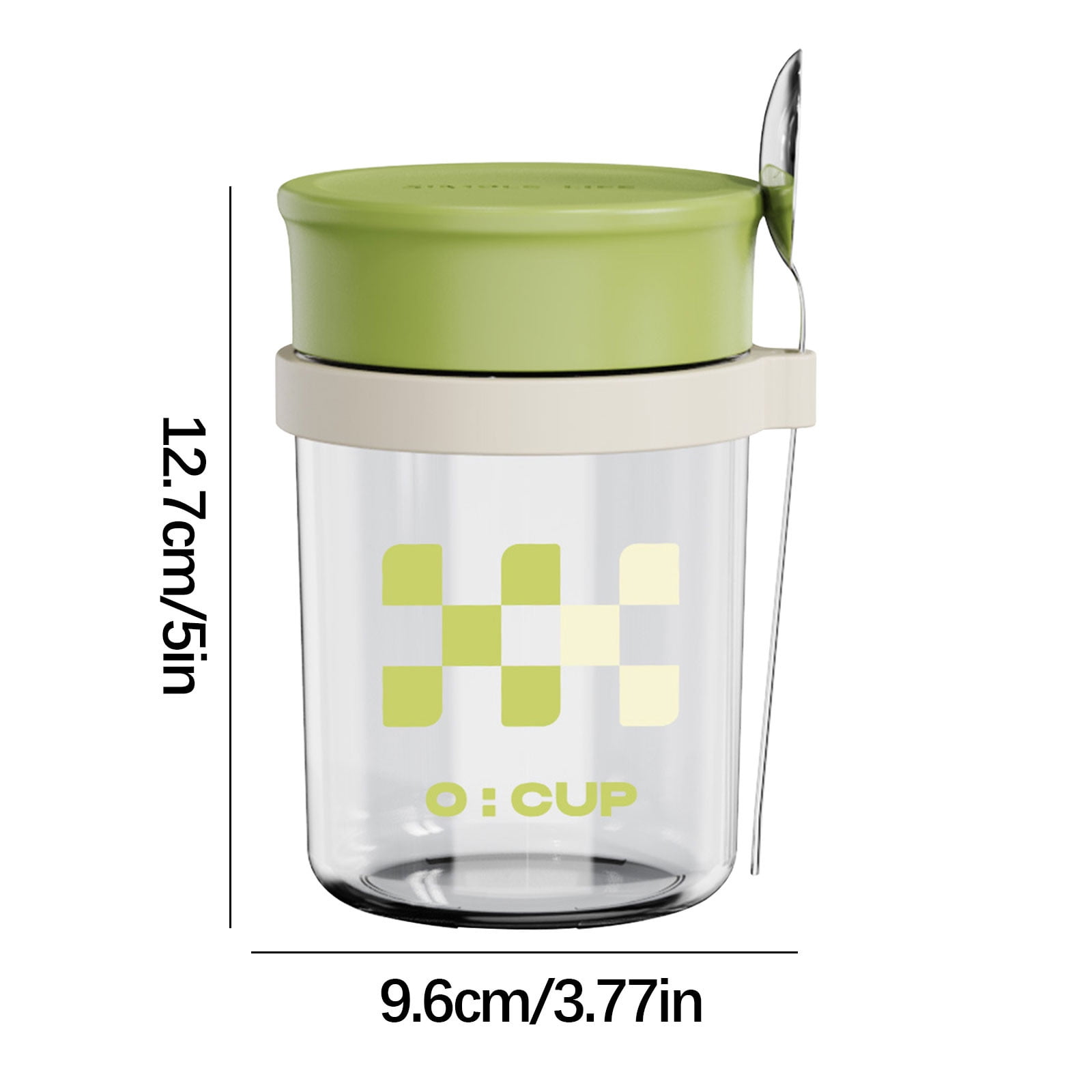 LanSuare Overnight Oats Containers with Lids, Folding Spoons, Portable Parfait Cup, Yogurt/Fruit ...