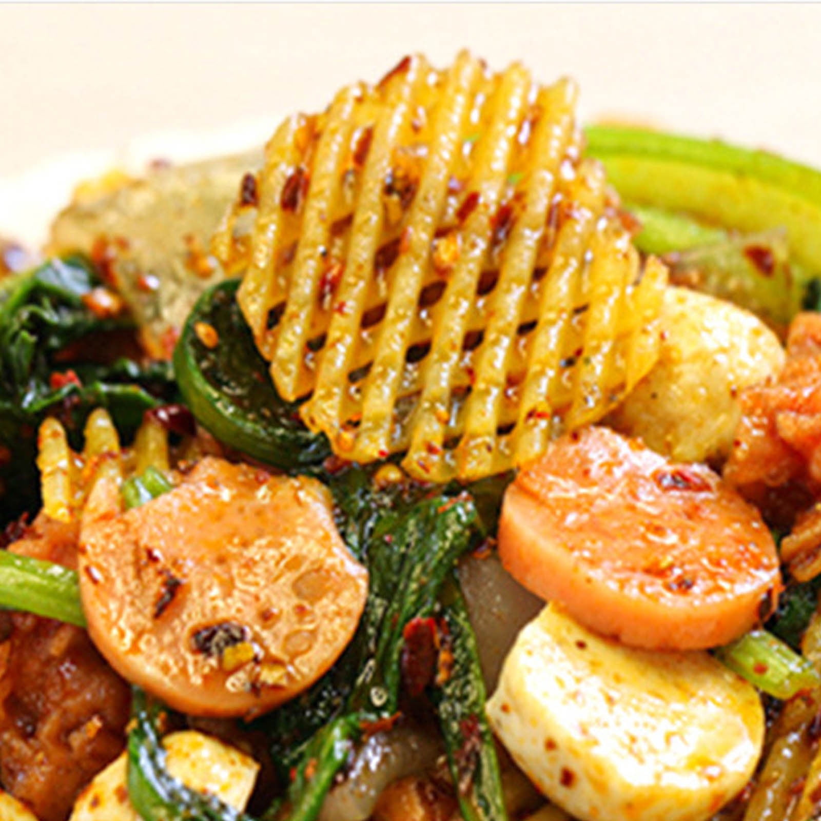 LanSuare Potato Chip Cutter with Wood Handle, Crinkle-Cut Vegetable ...