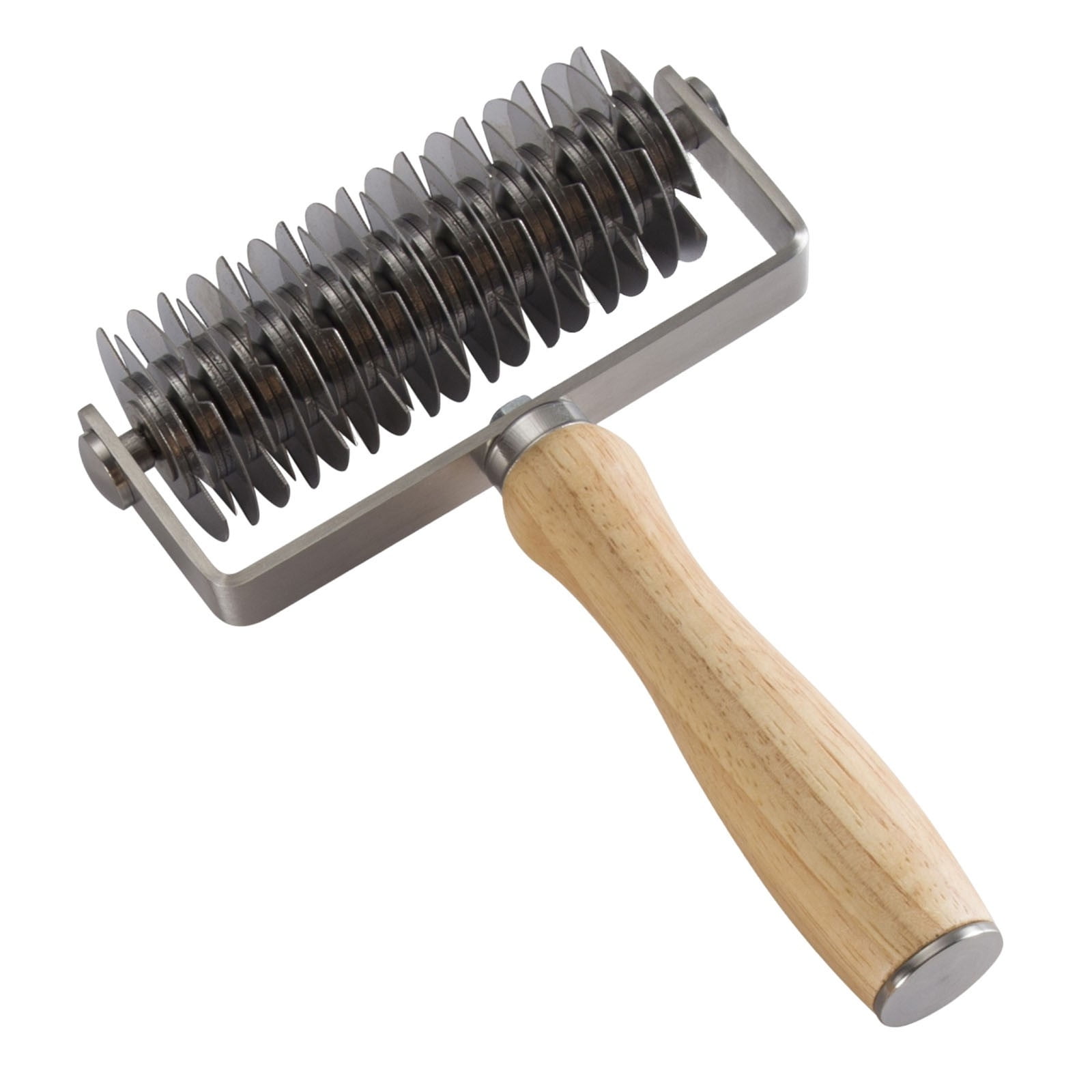 LanSuare Stainless Steel Pizza Roller, Baking Tool with Wooden Handle ...