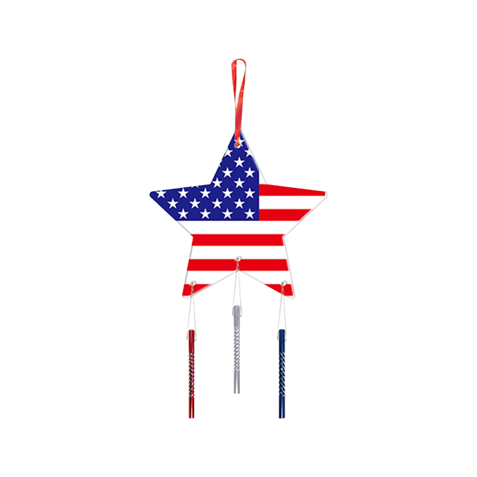 LanSuare Star & Wind Chime Pendants Decor , Patriotic Hanging Pendant ...