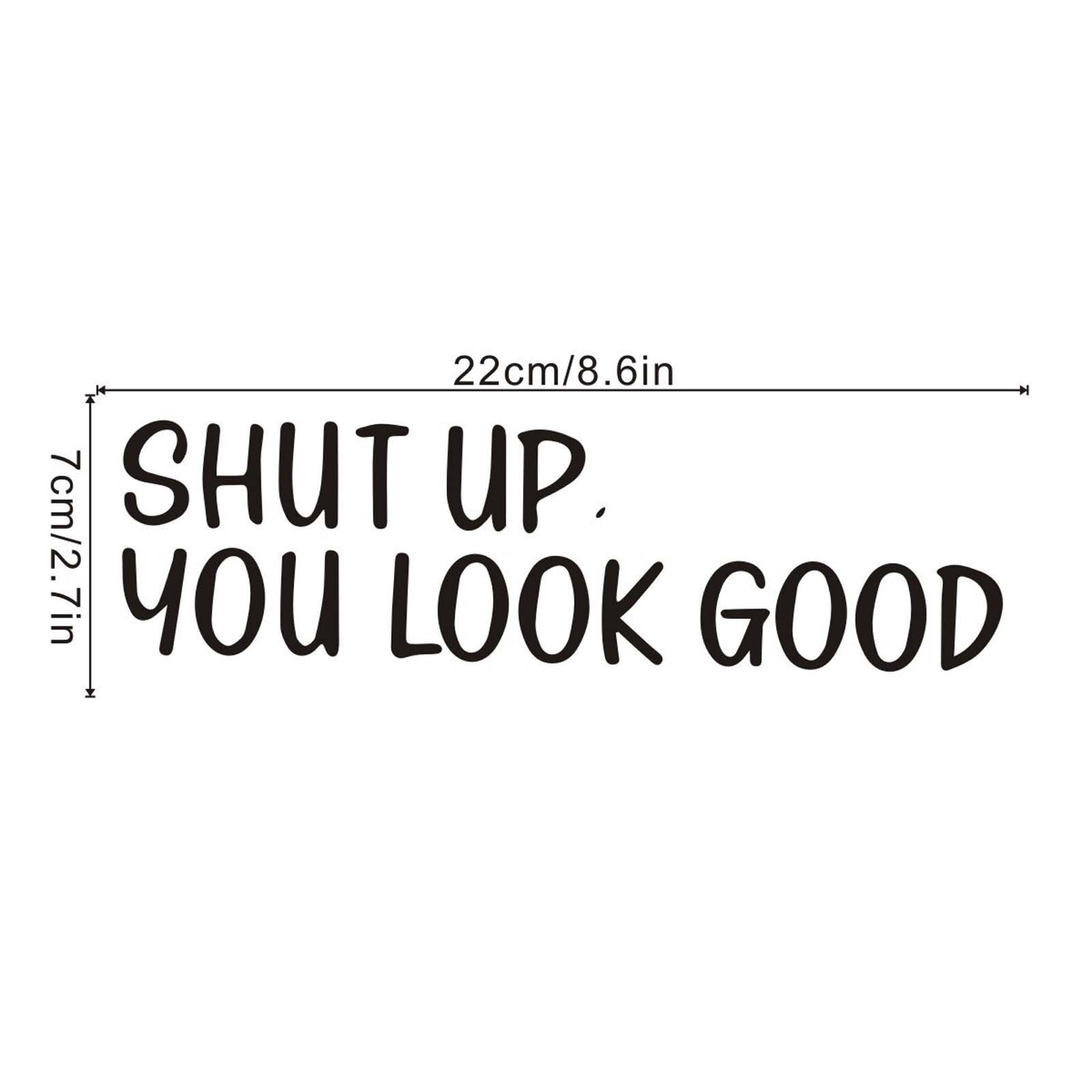 LanSuare Wall Stickers, Self-Adhesive Mirror Decals, "Shut Up" Sign ...