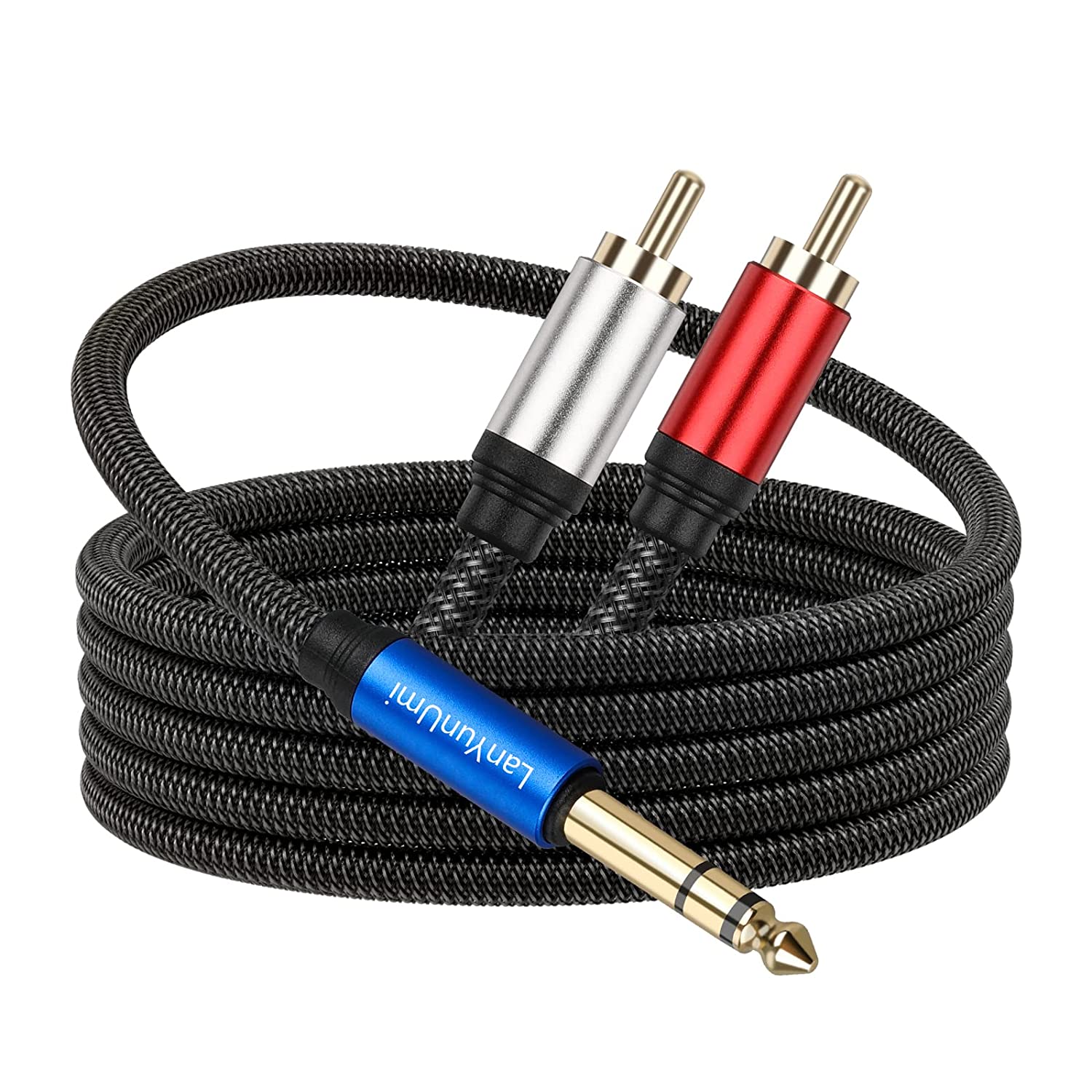 LanYunUmi 1/4 to Dual RCA Audio Cable, 6.35mm Quarter Inch Male TRS ...